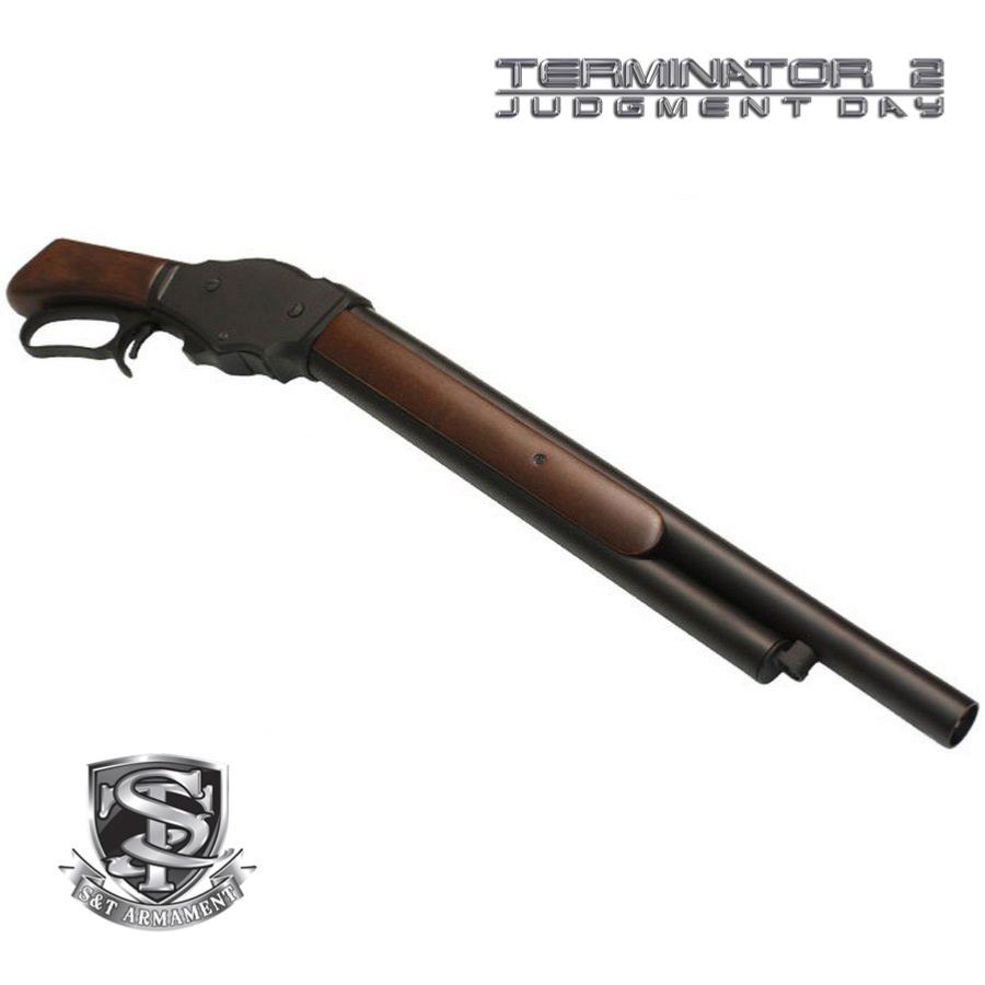 TERMINATOR 2 - SHOTGUN ROSE BOX OFFICIEL WINCHESTER M1887 TOUT METAL & BOIS VERITABLE (S&T ARMAMENT)