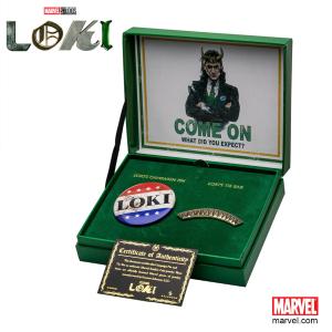 LOKI (SERIE) - SET REPLIQUE ECHELLE 1/1 OFFICIEL : BADGE DE CAMPAGNE ...