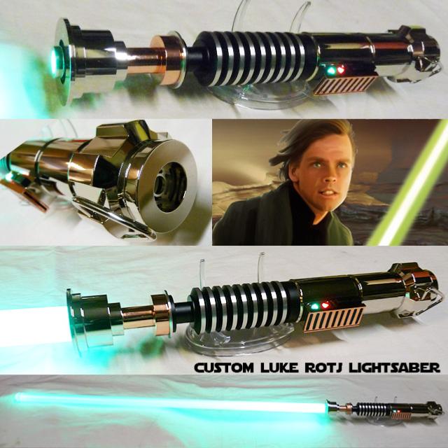 STAR WARS - SABRE LASER LUKE ROTJ CUSTOM LIGHTSABER (FAIT MAIN - LAME ...