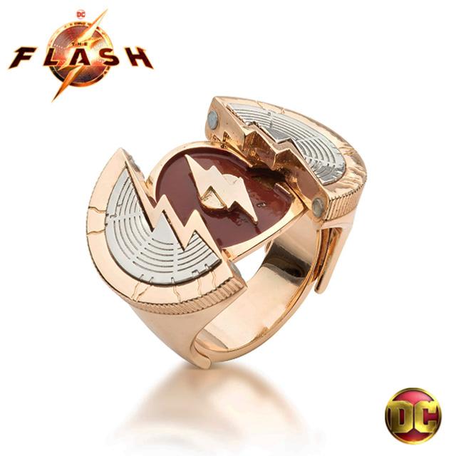 FLASH (THE) - BAGUE OFFICIELLE LAITON PLAQUE OR 18K (SLIDE OPEN REPLICA ...
