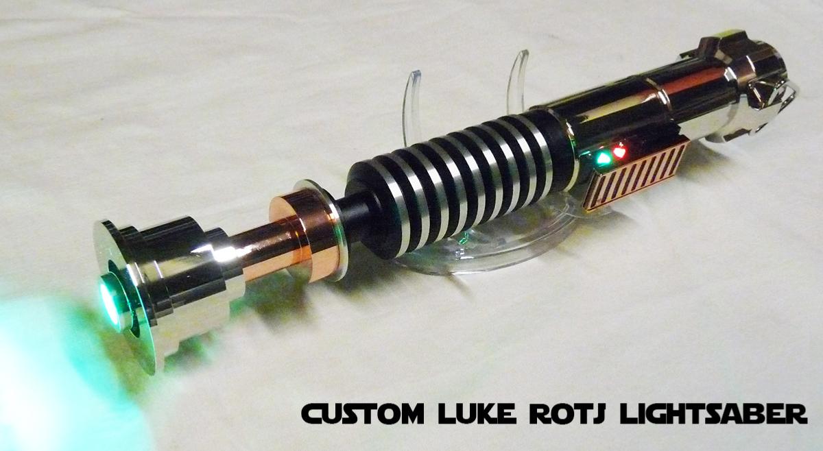 STAR WARS - SABRE LASER LUKE ROTJ CUSTOM LIGHTSABER (FAIT MAIN - LAME ...