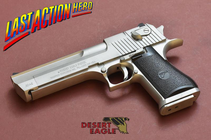 LAST ACTION HERO - PISTOLET CHROME OFFICIEL AVEC RETOUR DE CULASSE ...
